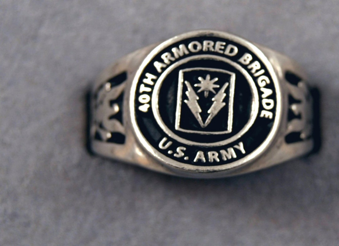 40th Armored Brigade Insignia Ring Armor Service Ring US Army Signet ...