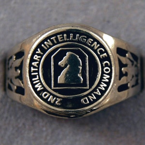 2nd Military Intelligence Command Insignia Ring MI Service Ring US Army ...