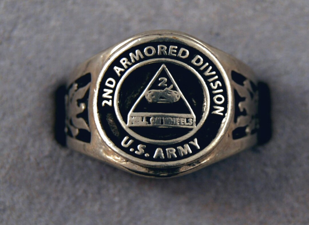 2nd Armored Division Insignia Ring Armor Service Ring US Army Hell on ...