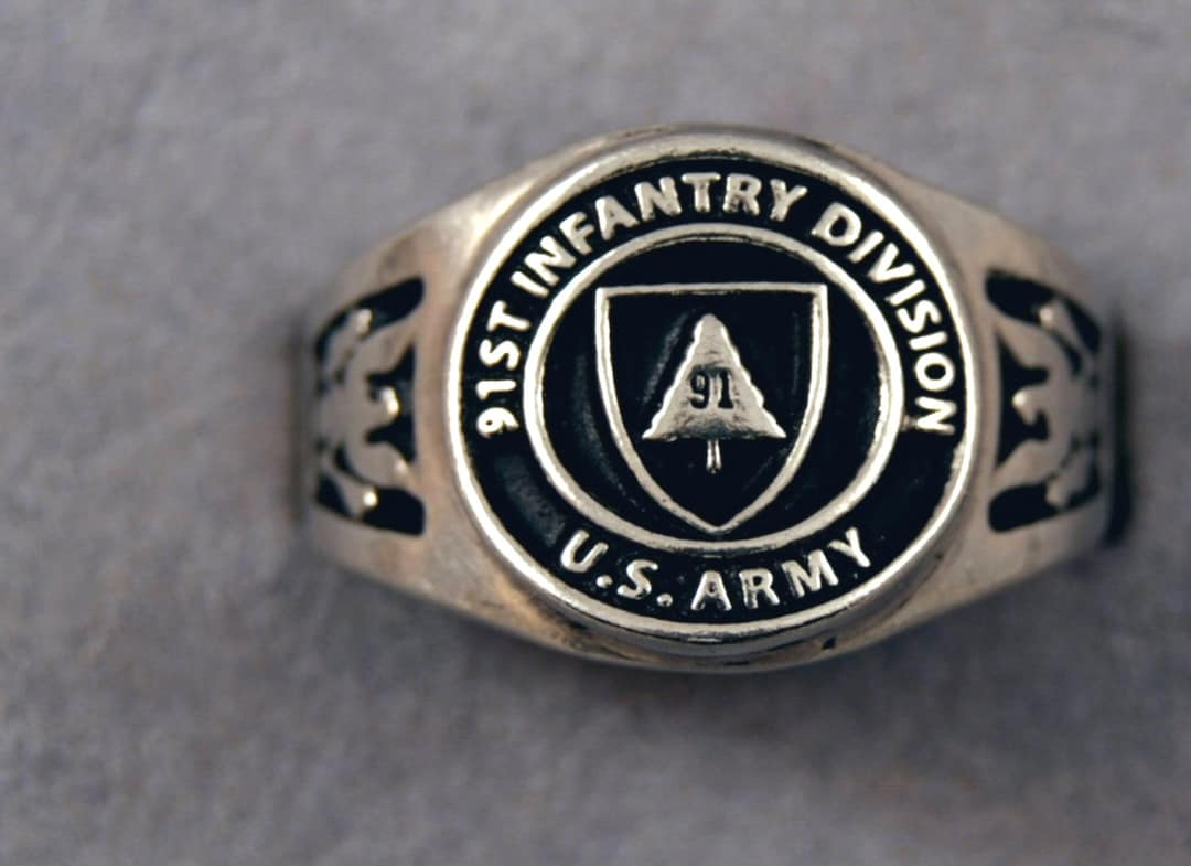 91st Infantry Division Insignia Ring Infantry Wild West Division Ring ...