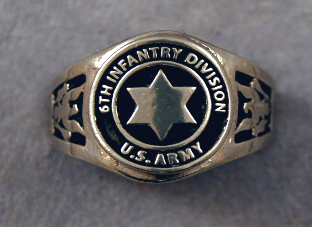 6th Infantry Division Insignia Ring Red Star Military Unit Rings US ...