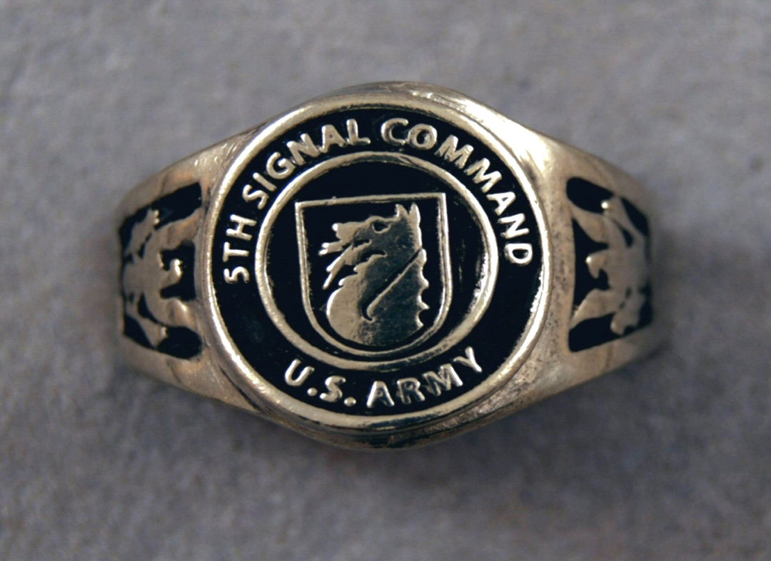 5th Signal Command Insignia Ring Dragon Warriors Ring US Army Signet ...