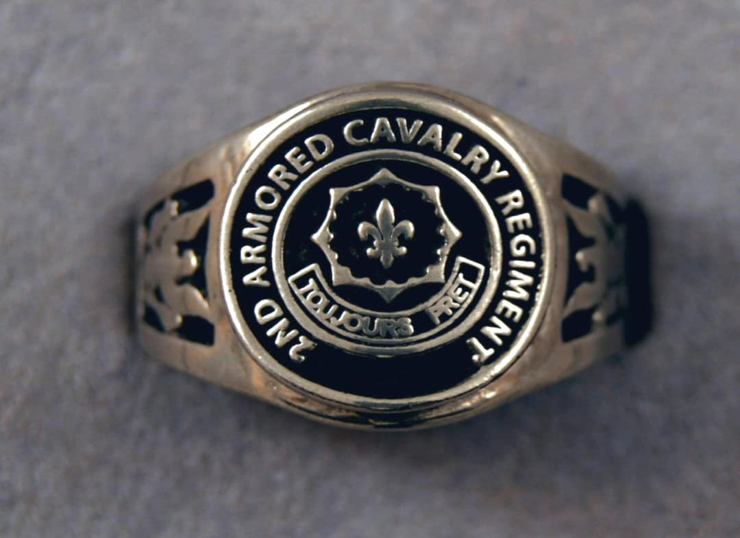 2nd Armored Cavalry Regiment Insignia Ring Toujours Pret , Always Ready ...