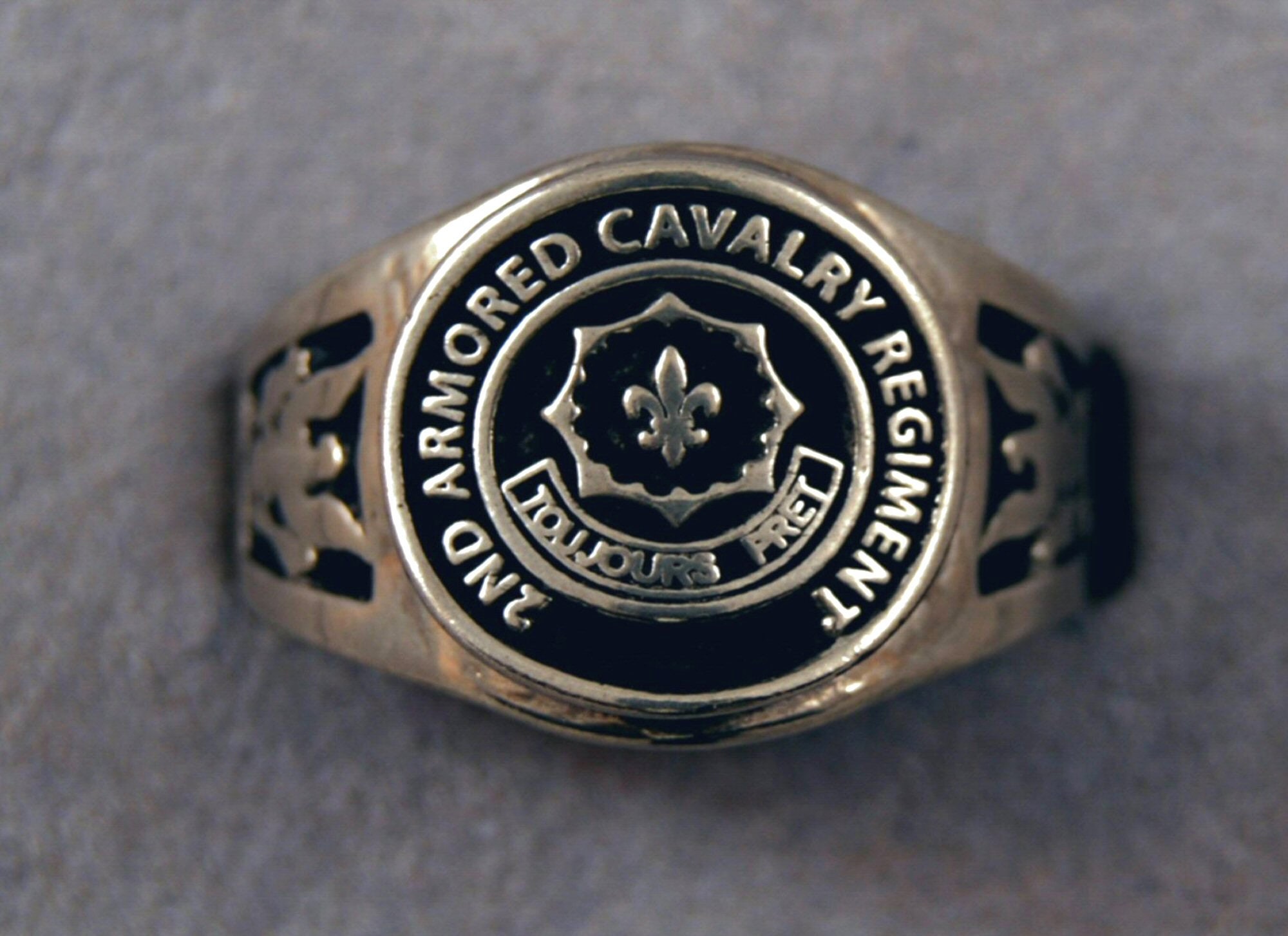 2nd Armored Cavalry Regiment Insignia Ring Toujours Pret , Always Ready ...