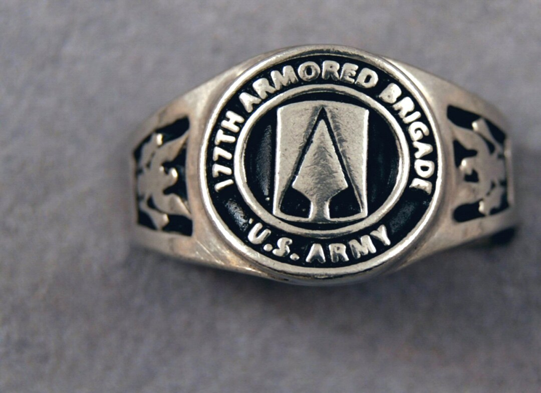 177th Armored Brigade Insignia Ring Armor Service Ring US Army Unit ...