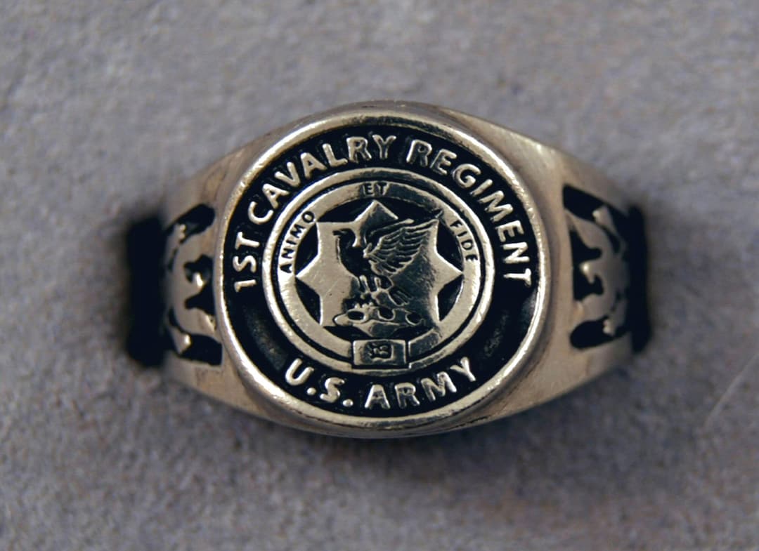 1st Cavalry Regiment Insignia Ring Cav Service Ring Military Signet ...