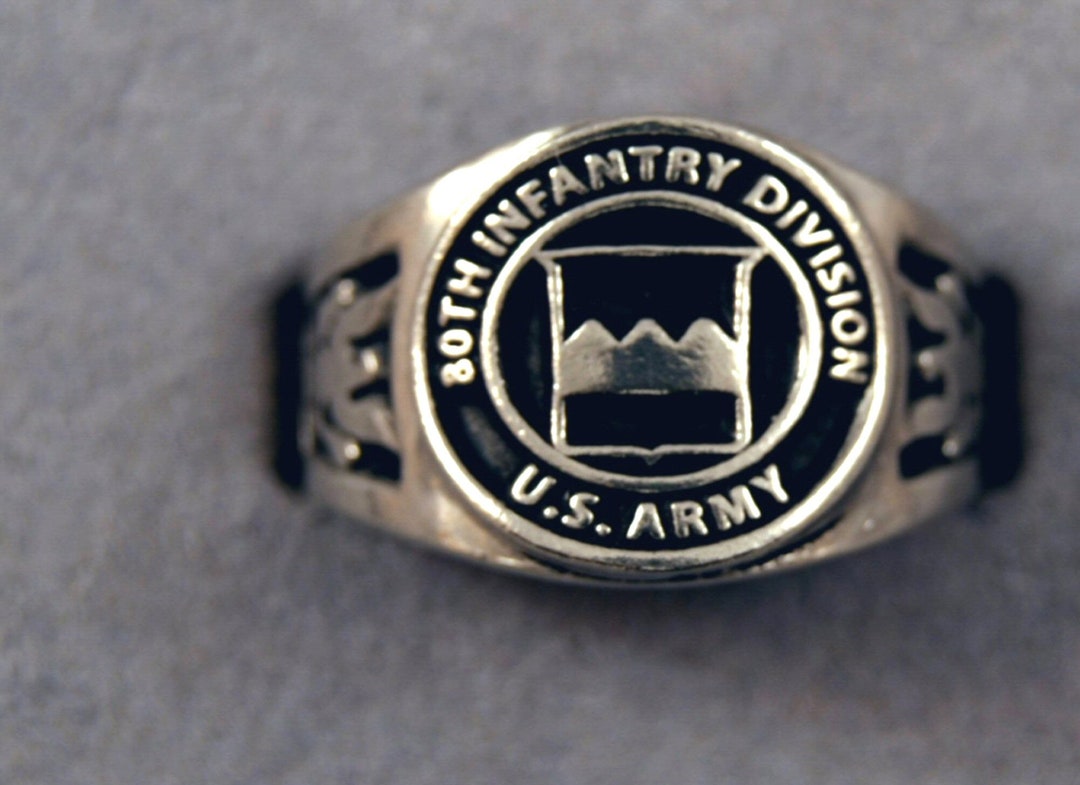 80th Infantry Division Insignia Ring Infantry Blue Ridge Ring Only ...