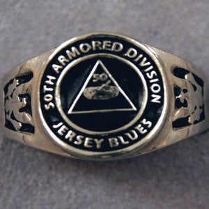 50th Armored Division Insignia Ring Armor Service Ring US Army Jersey ...
