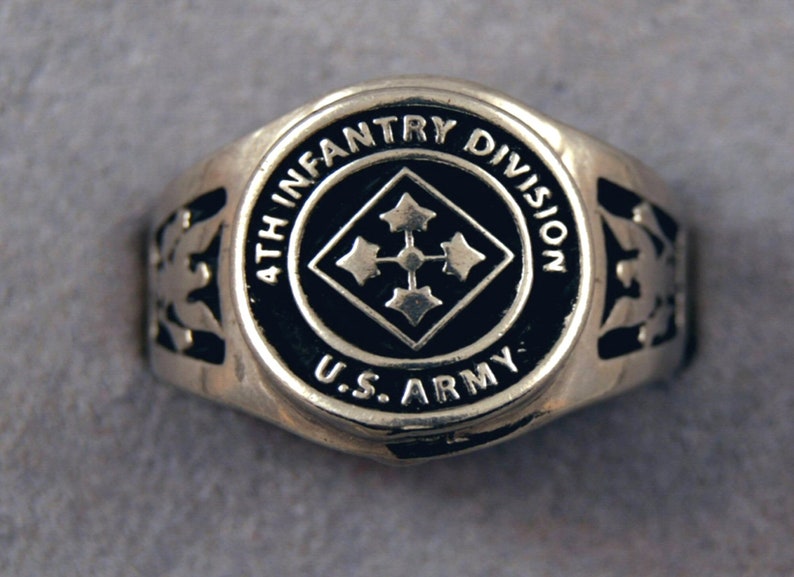 4th Infantry Division Insignia Ring Infantry 4th ID Ring Iron - Etsy