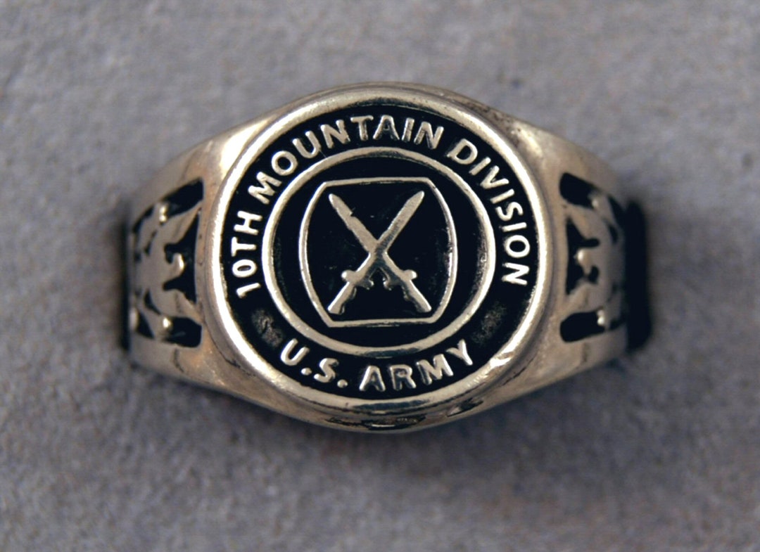 10th Mountain Division Insignia Ring Infantry Service Ring Military US ...