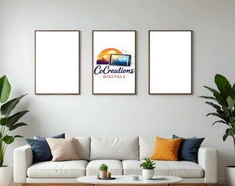8 Mockup Wall Art 3 Frame - Light Themed JPG & PSD - Etsy