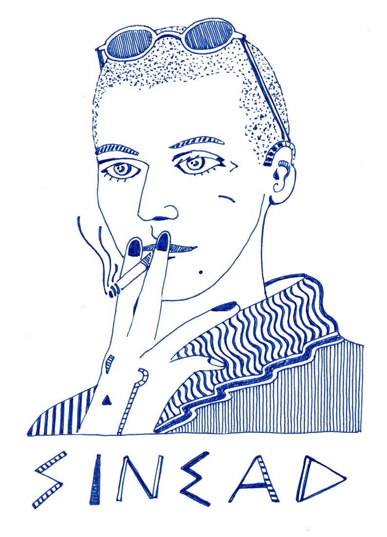 Sinead O'connor Tee Shirt, Original Drawing by Timothy Hull - Etsy