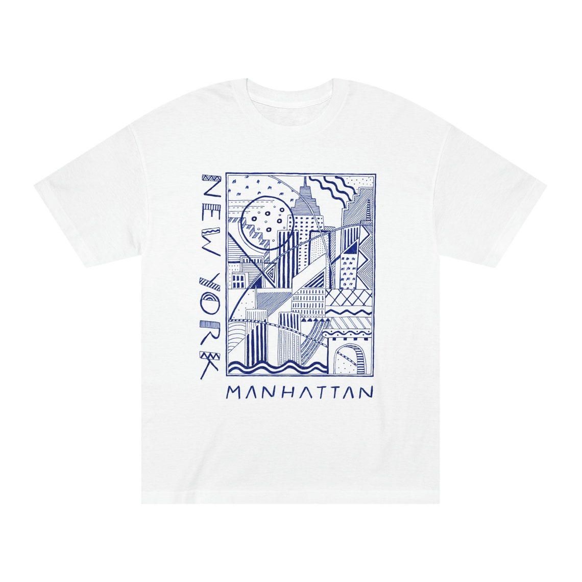 New York City Tee Shirt, Manhattan, Drawing by Timothy Hull - Etsy