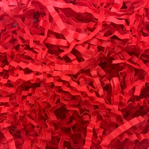 8 Oz Red Kraft Crinkle Paper, Box Filler Shredded Paper, Crinkle Cut ...