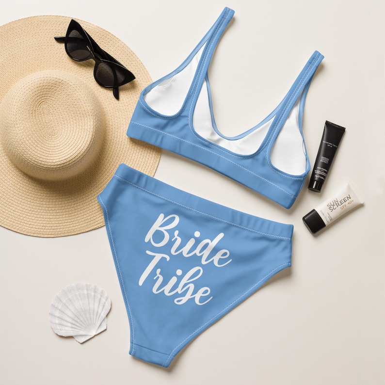 Bride Tribe Swimsuit, Light Blue Bikini, Bachelorette Party Swimsuit ...
