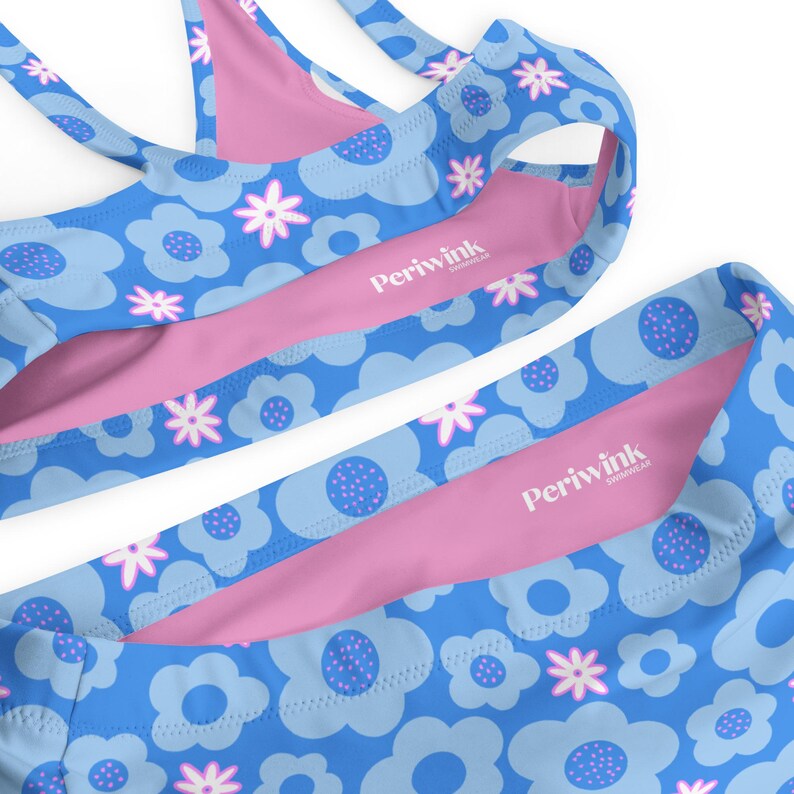 Blue Floral Bikini: Flower Power Swimwear, Teen Bathing Suits, 1970's ...