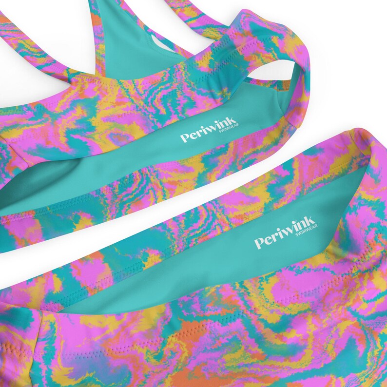 80s Bikini, Psychedelic Swimwear, Neon Bathing Suit, Hot Pink Bikini ...