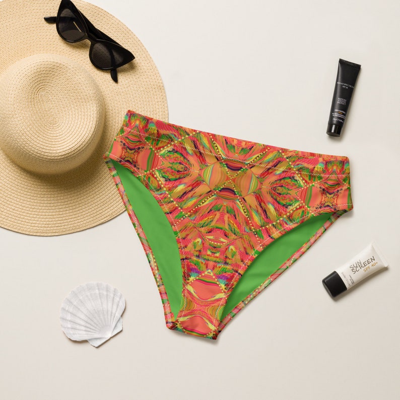 Psychedelic Bikini, Orange Bathing Suit, Orange Swimwear, Women's Two ...