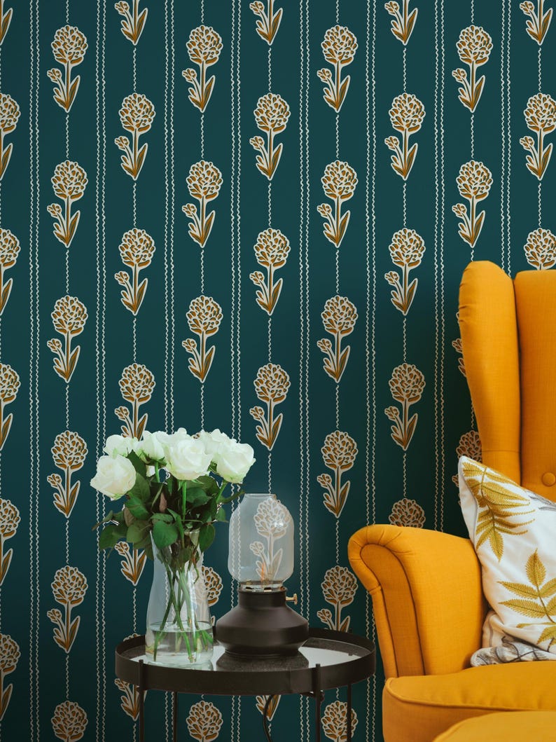 Dark Teal Peel And Stick Wallpaper