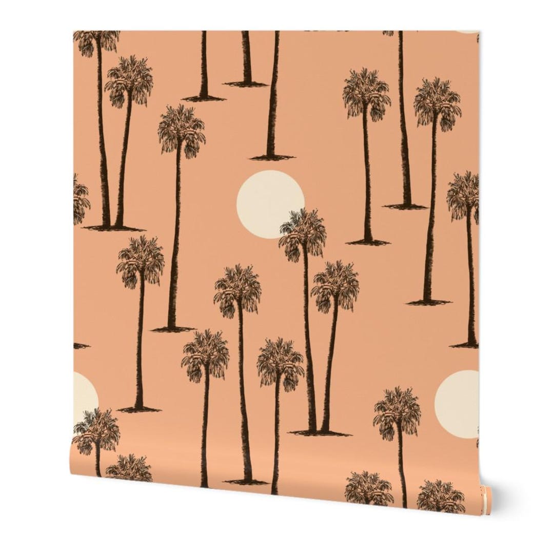 Palm Tree Wallpaper With Pink, Palm Springs Wallpaper, Retro Pink ...