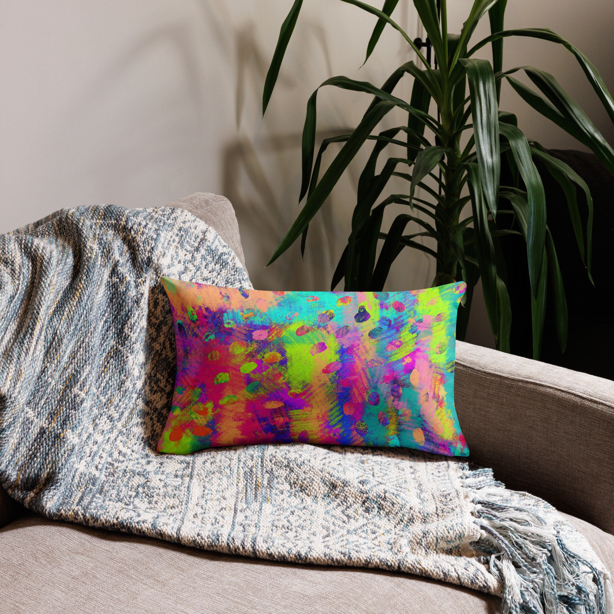 Maximalist Pillow Cover, Multicolor Pillow Cover, Artsy Pillows ...