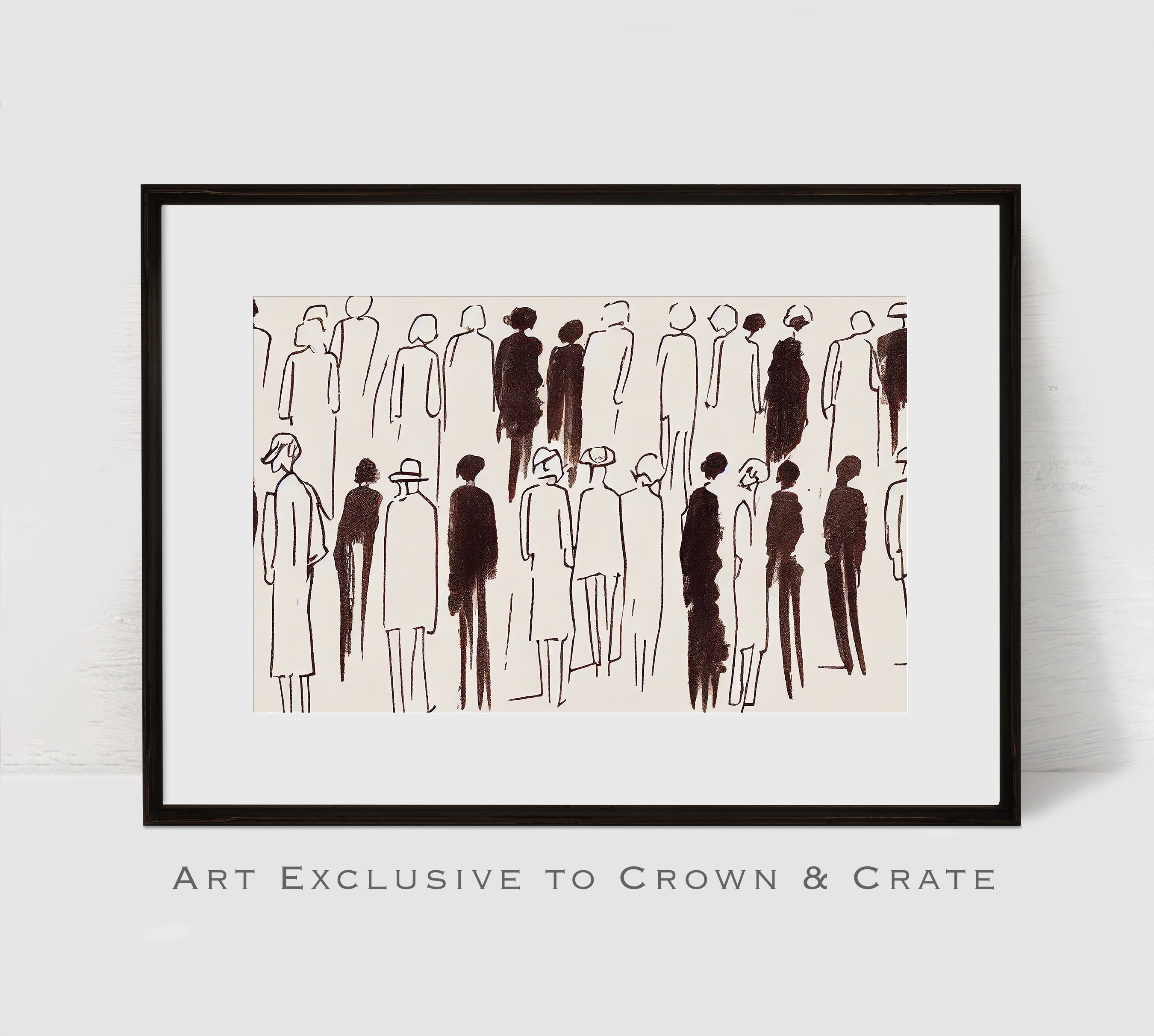 Abstract Line Art People Sketch Minimalist Printable Neutral Tone ...