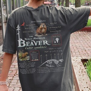 Retro North American Beaver Anatomy Tshirt | Vintage 90s Y2K Wildlife ...