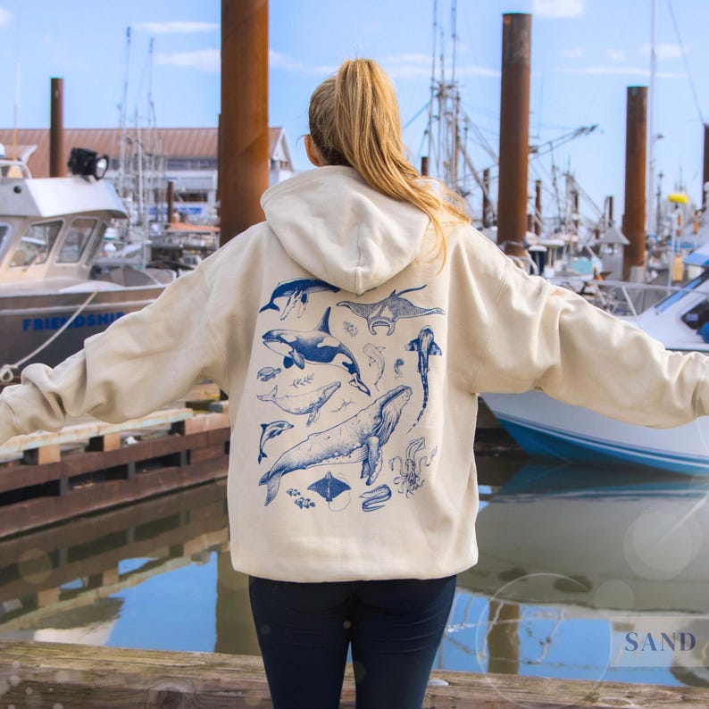 Underwater Sea Animal Vintage Hoodie | Gift for Marine Biologist/ocean ...