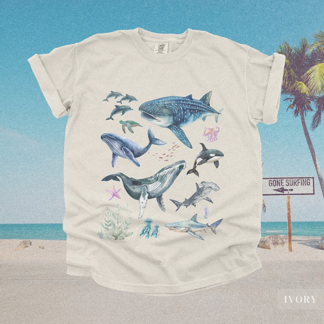 Retro 90s Oceancore Sea Animal Tshirt | Unique Marine Biology Tees ...