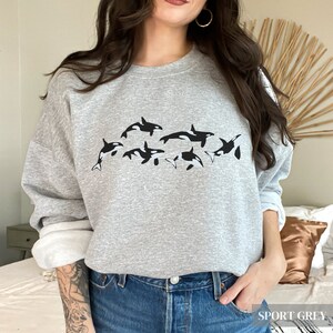 Orca Pod Killer Whale Crewneck Sweater | Gift for Ocean/sealife/nature ...
