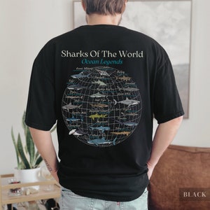 Sharks of the World Ocean Legends Tshirt | Retro 90s Oceancore Style ...