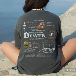 Retro North American Beaver Anatomy Tshirt | Vintage 90s Y2K Wildlife ...