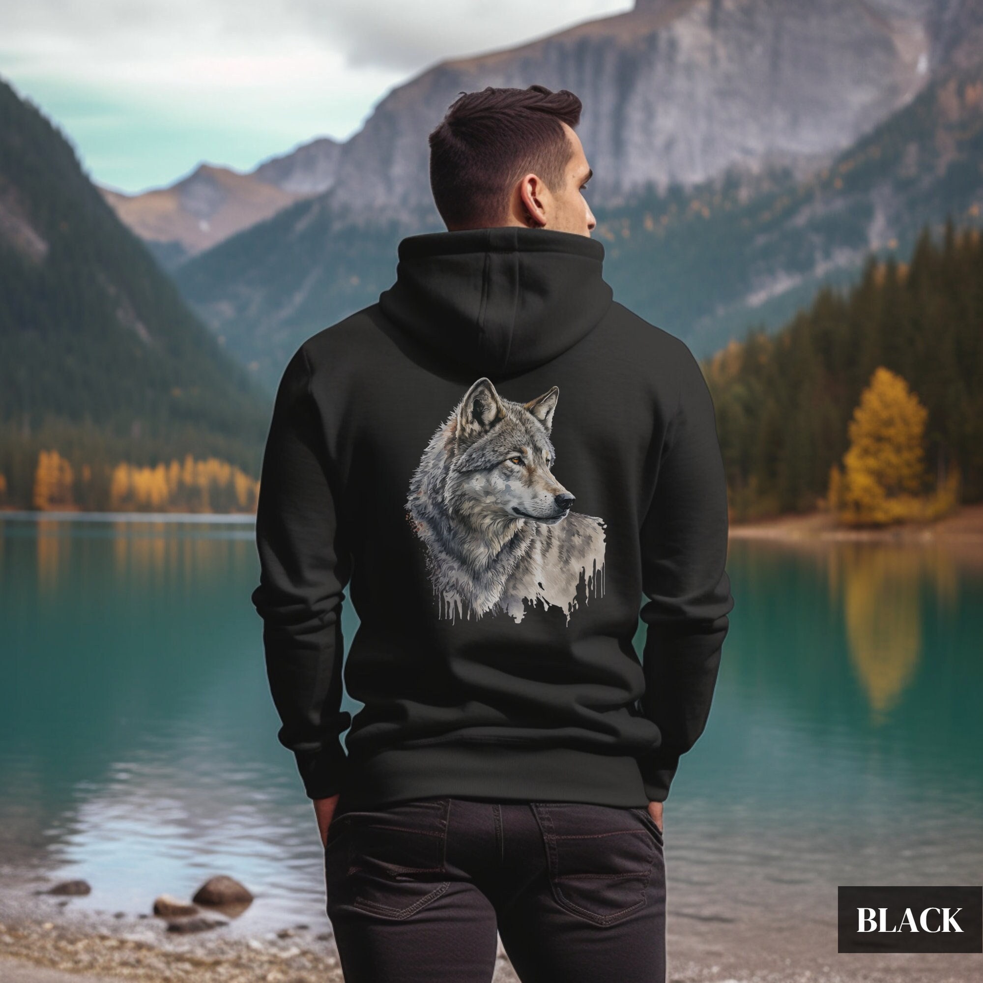 Wolf Hoodie | West Coast Grey Spirit Wolf Sweatshirt | Gift for ...
