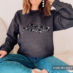 Orca Pod Killer Whale Crewneck Sweater | Gift for Ocean/sealife/nature ...