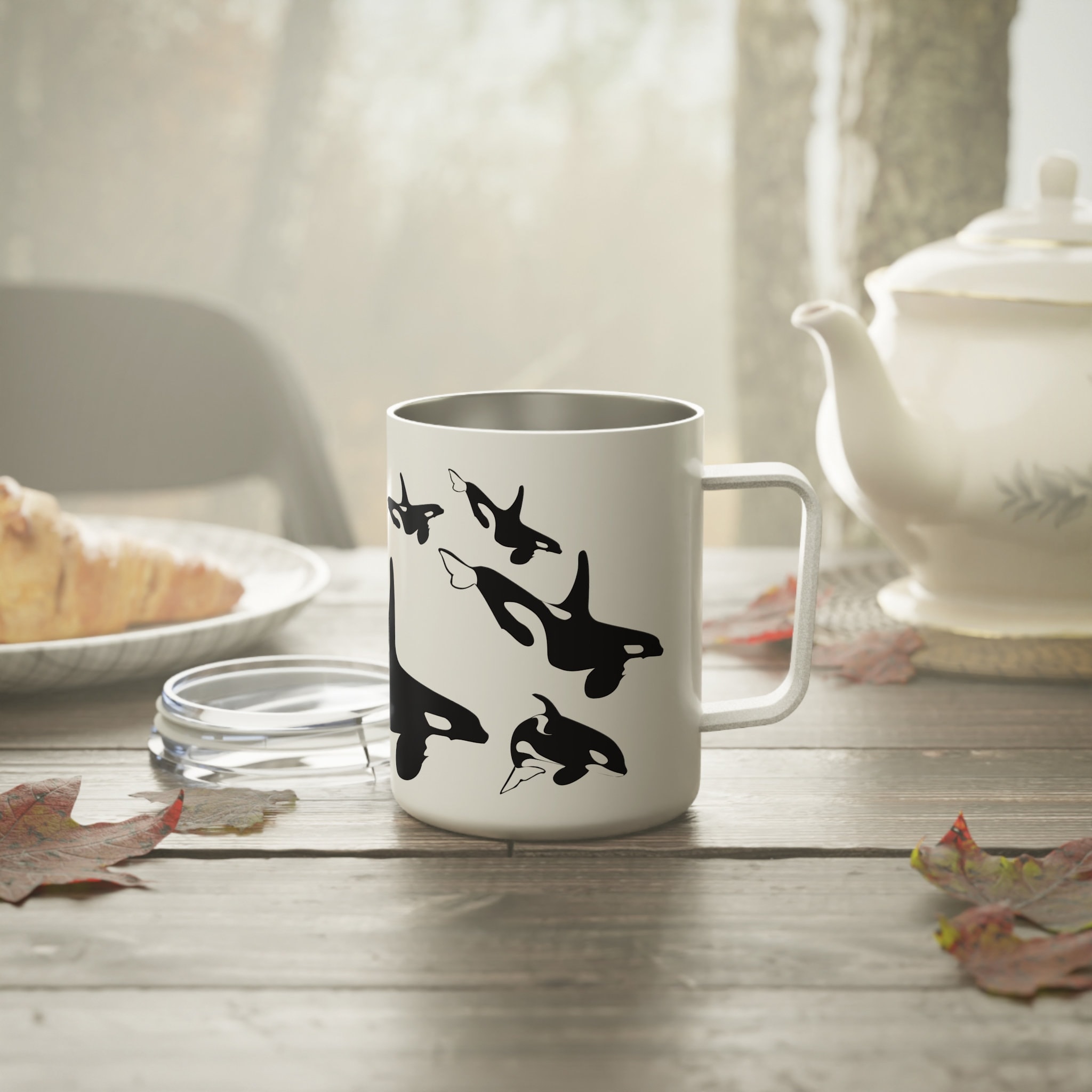 Orca Pod Killer Whale Insulated Beverage Mug | Gift for Nature/wildlife ...