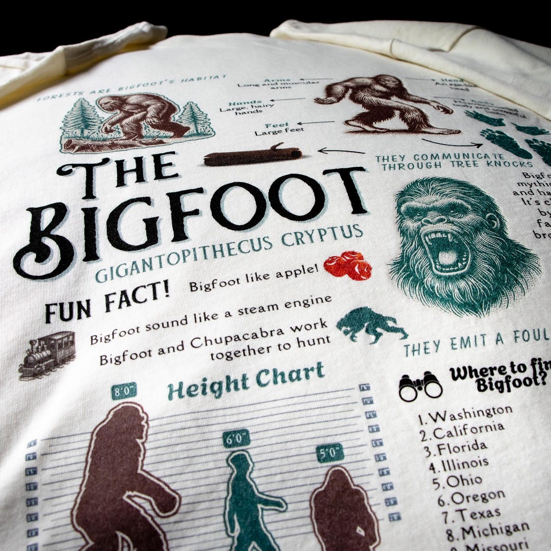Retro Bigfoot Biology T-shirt | Vintage Sasquatch Tshirt, Cryptid ...