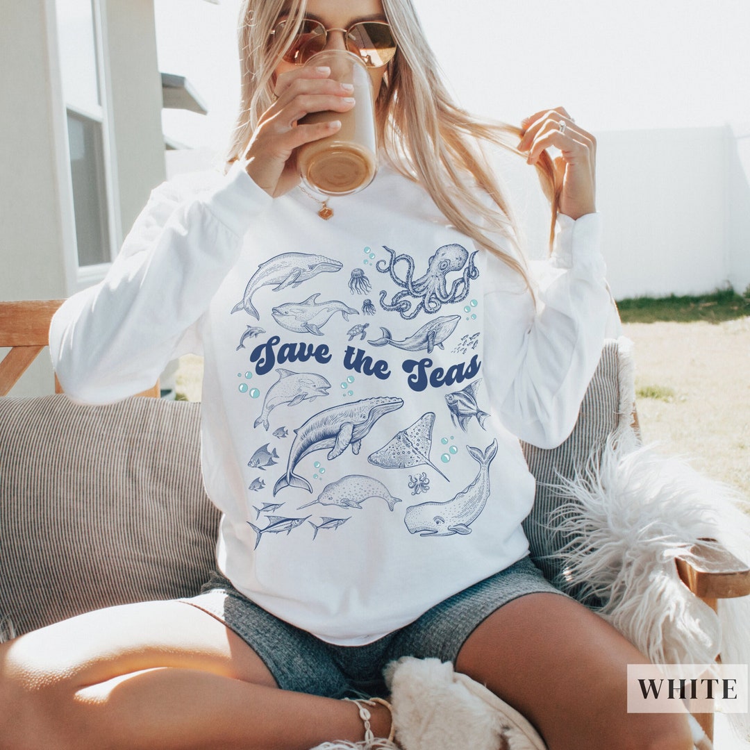 Save the Seas Long Sleeve Tshirt | Marine Biology Oceancore Clothing ...