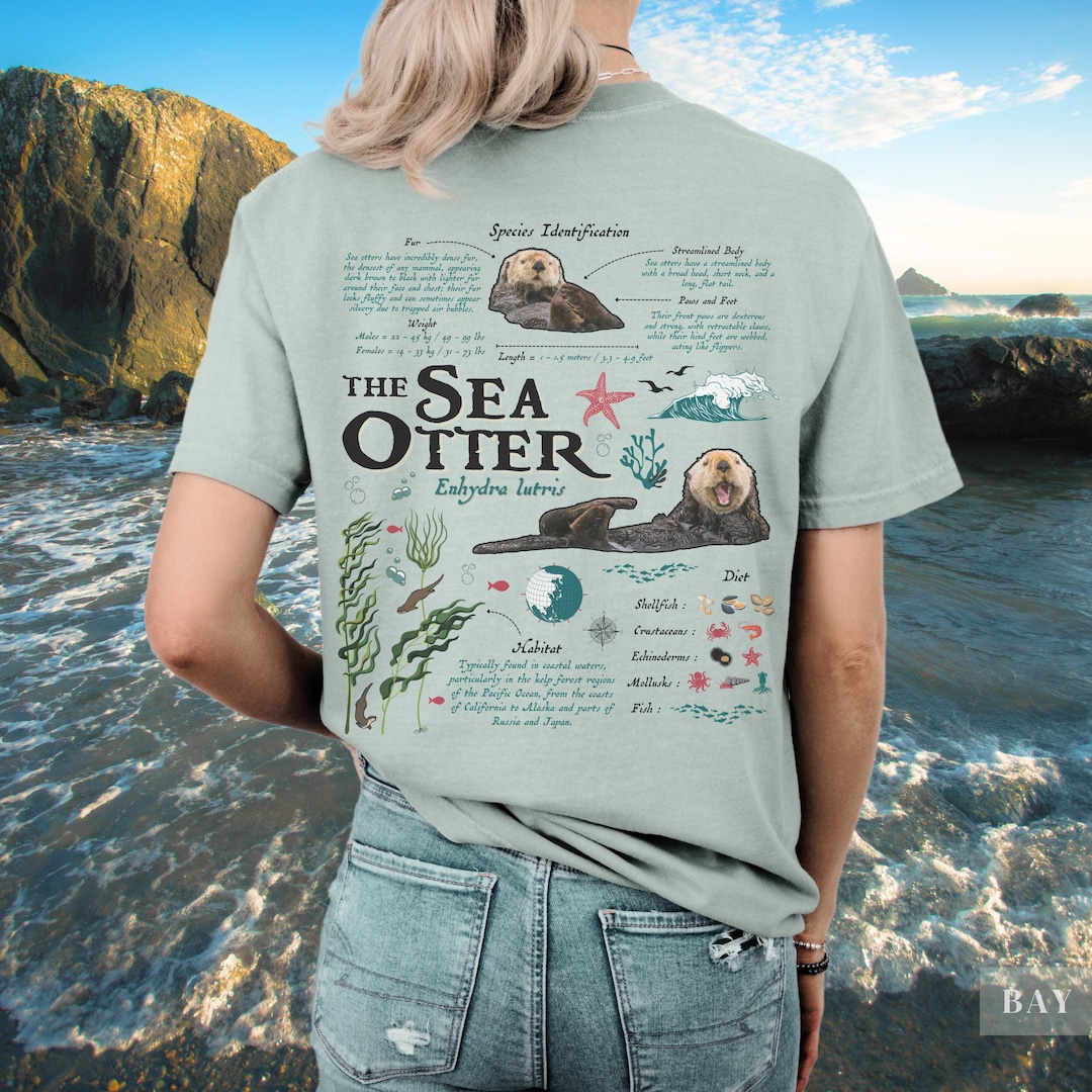 Retro Sea Otter Biology Tshirt | Vintage Animal Biology Tees, Cute ...