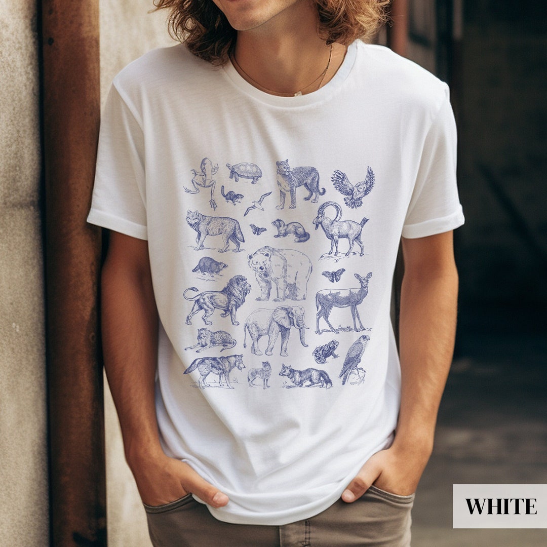Vintage Wild Animals Collage Tshirt Wildlife Biology Gifts, Cute Trendy ...