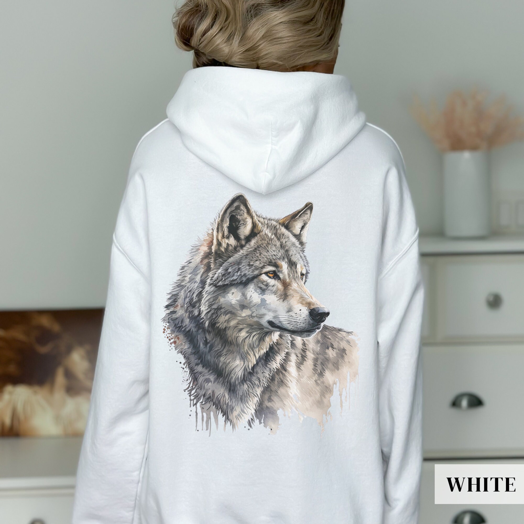 Wolf Hoodie | West Coast Grey Spirit Wolf Sweatshirt | Gift for ...
