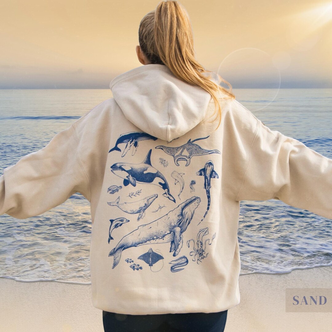Underwater Sea Animal Vintage Hoodie | Gift for Marine Biologist/ocean ...