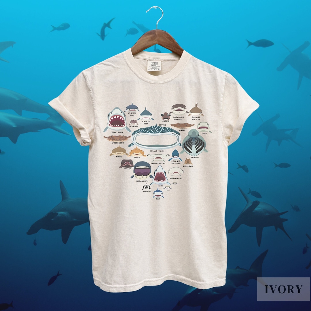 Shark Species Tshirt | Gift for Sea Animal, Ocean Life Lover ...