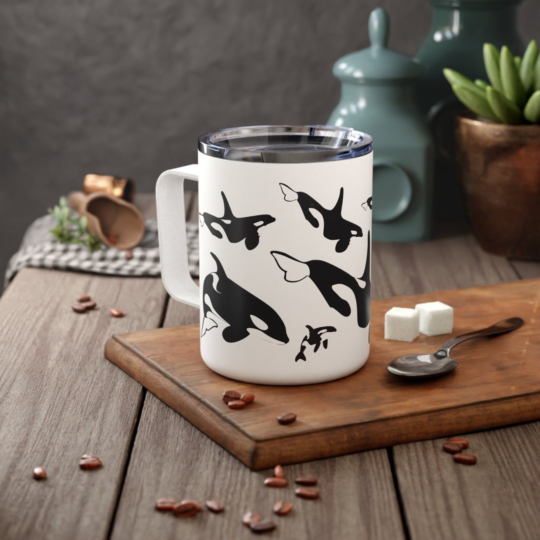 Orca Pod Killer Whale Insulated Beverage Mug | Gift for Nature/wildlife ...