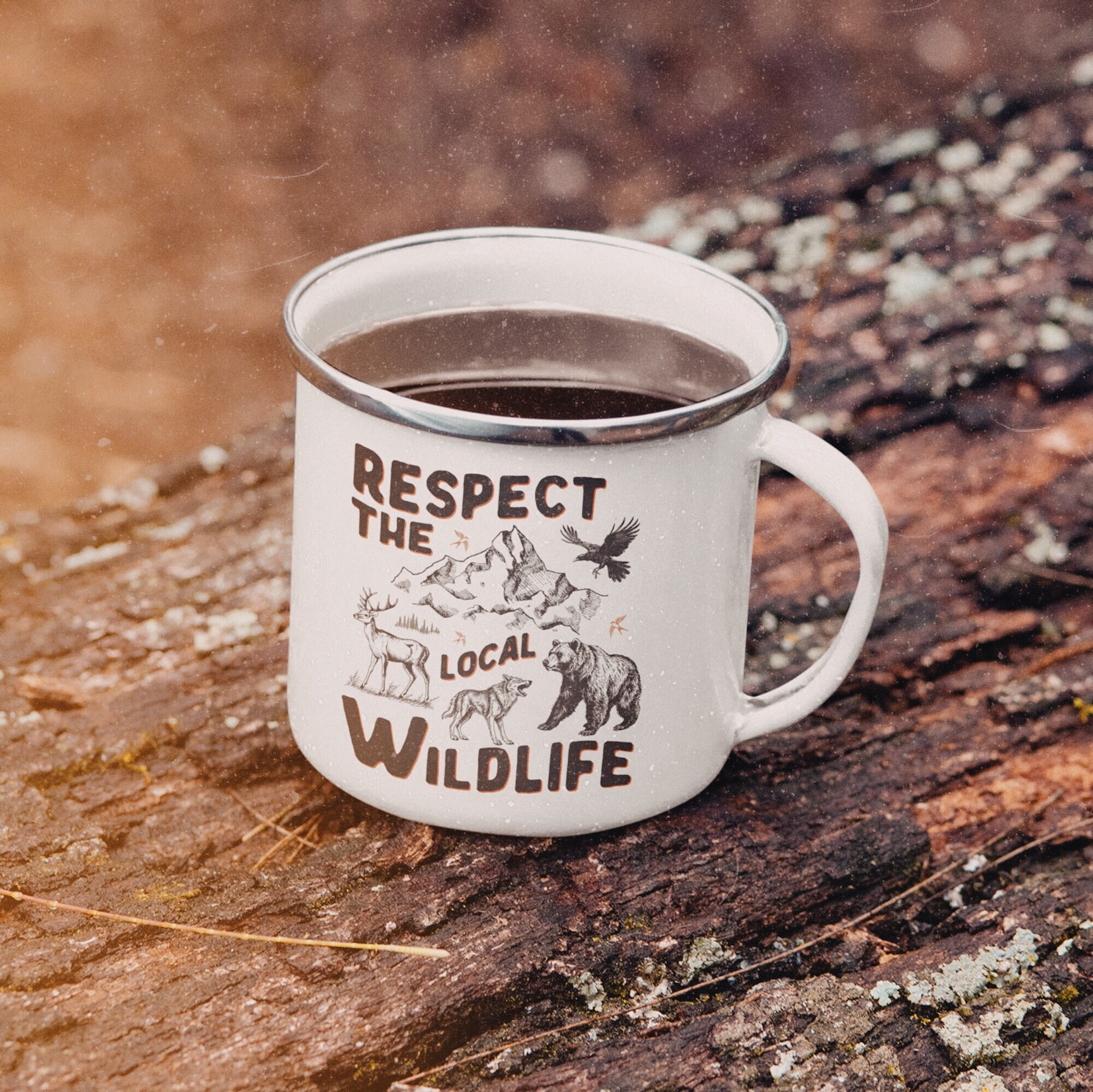 Respect the Local Wildlife Enamel Camp Mug | Rustic/rugged Gift for ...