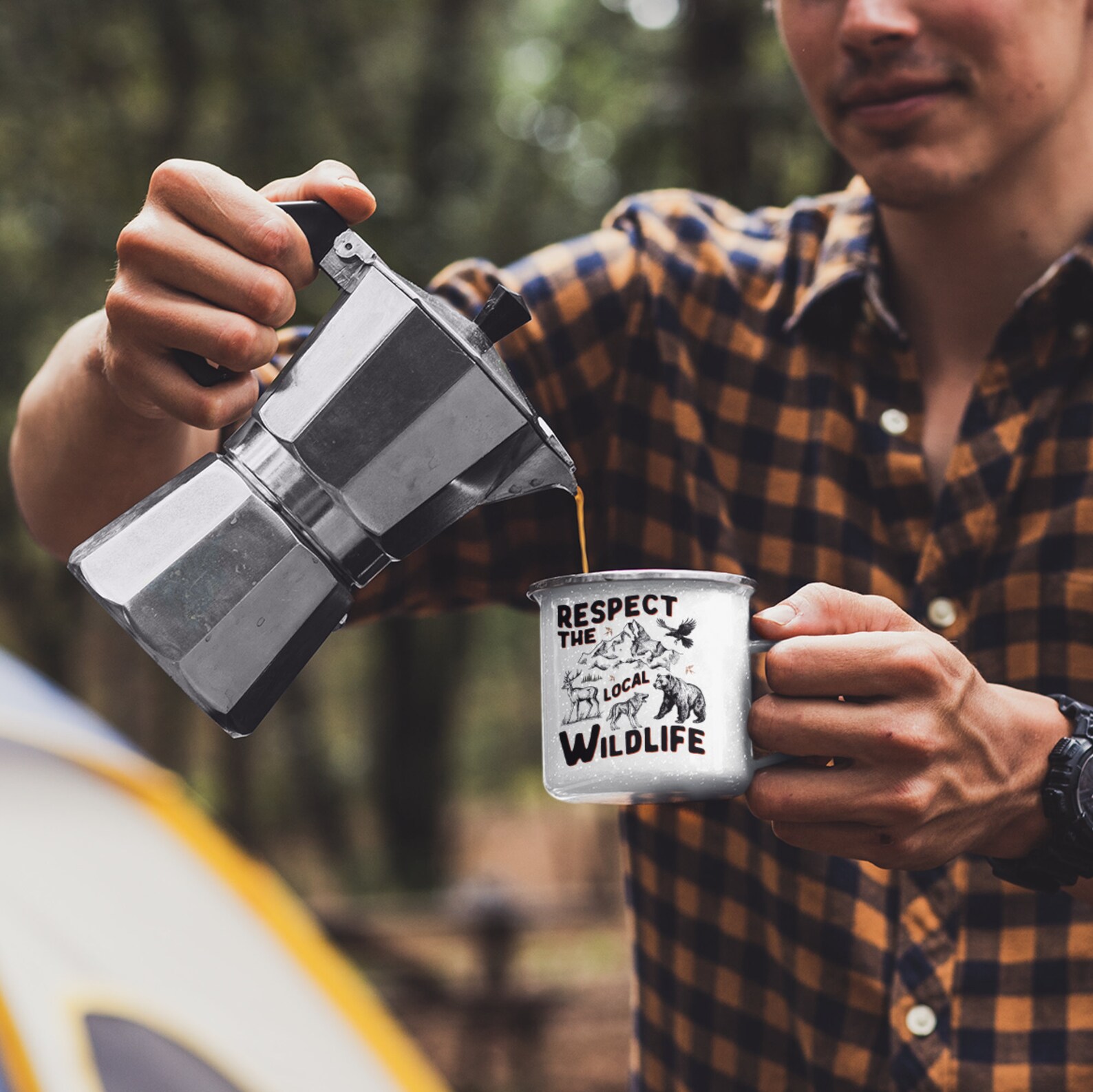 Respect the Local Wildlife Enamel Camp Mug | Rustic/rugged Gift for ...