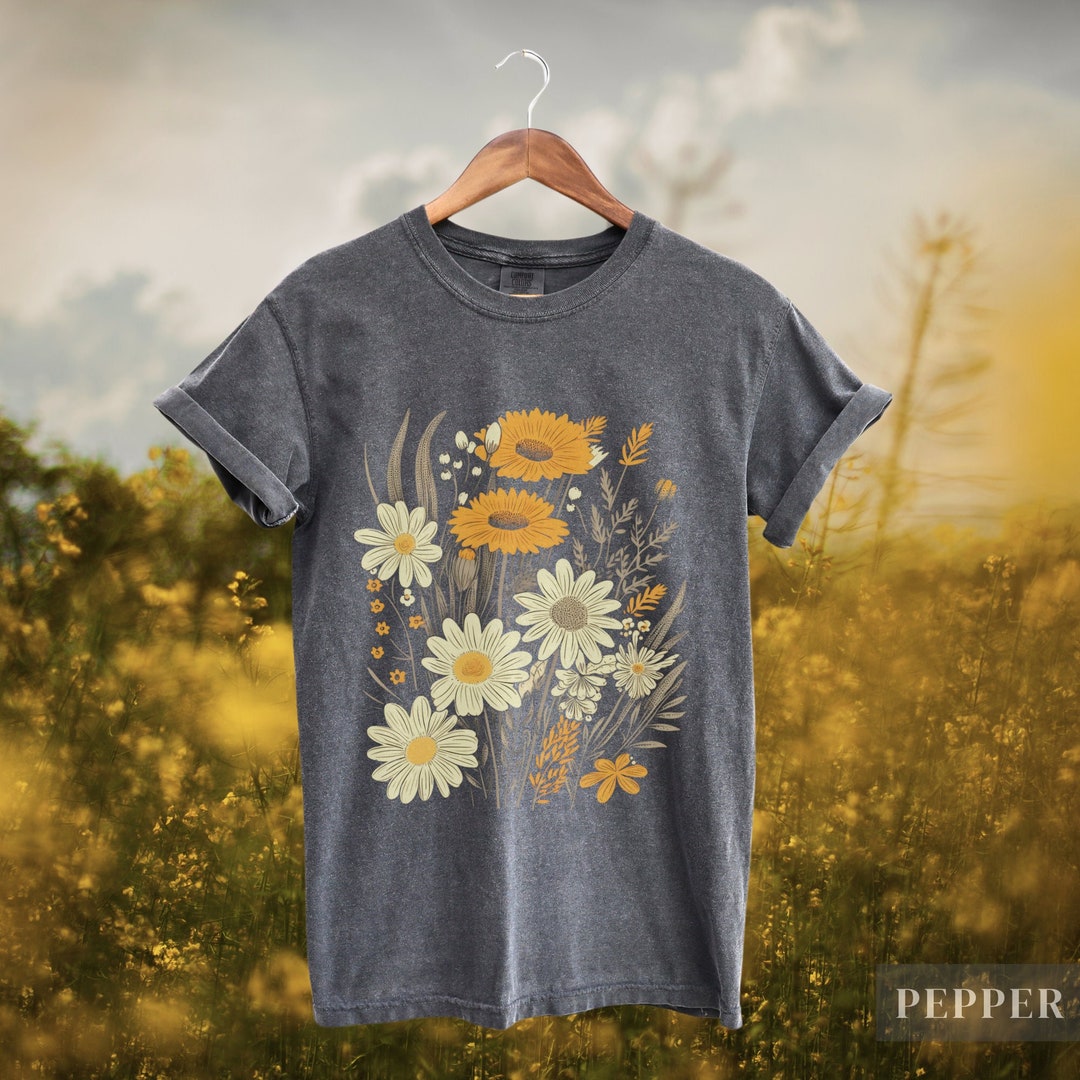 Vintage Wildflower Tshirt | Spring Flowers Tee Shirt | Boho Botanical ...