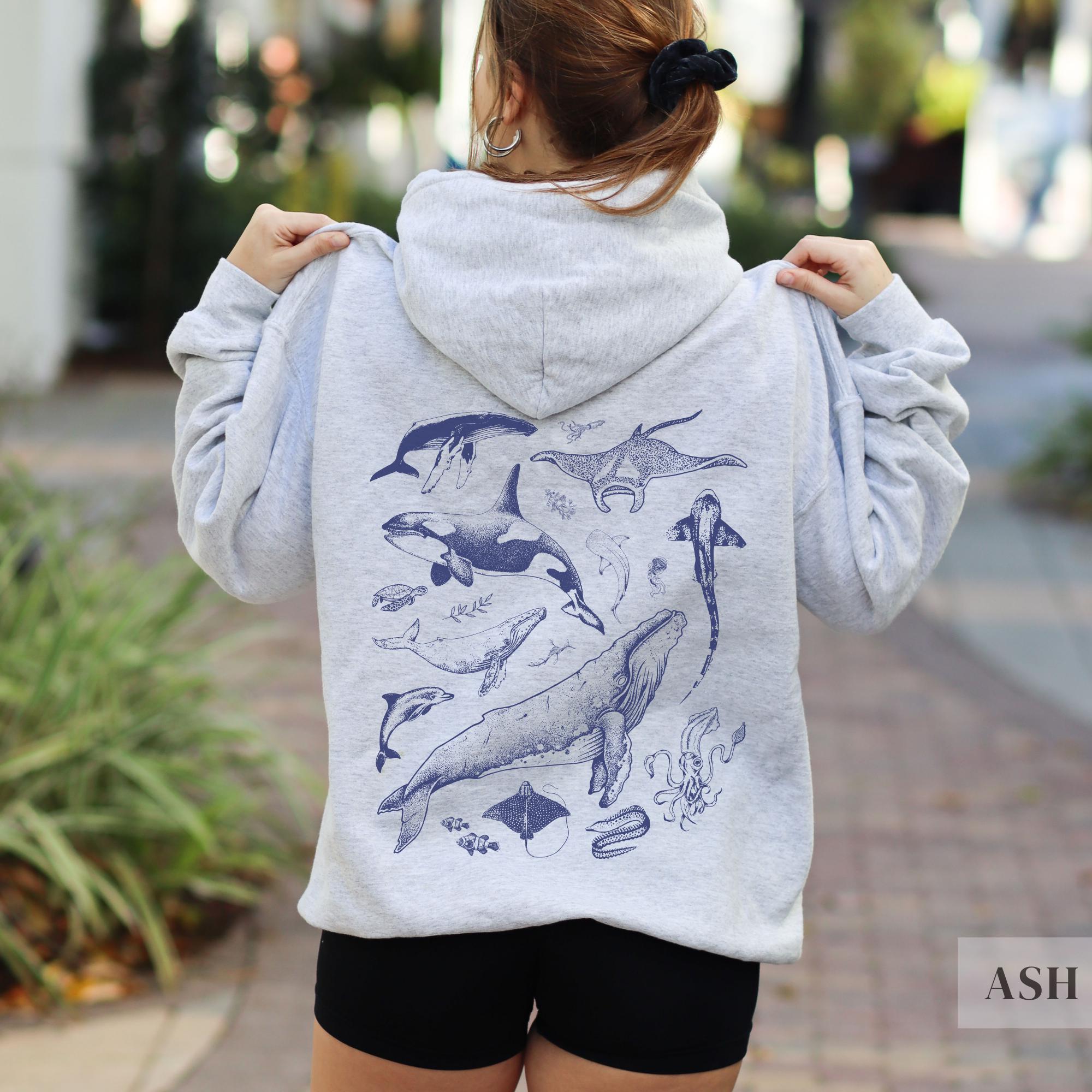 Underwater Sea Animal Vintage Hoodie | Gift for Marine Biologist/ocean ...