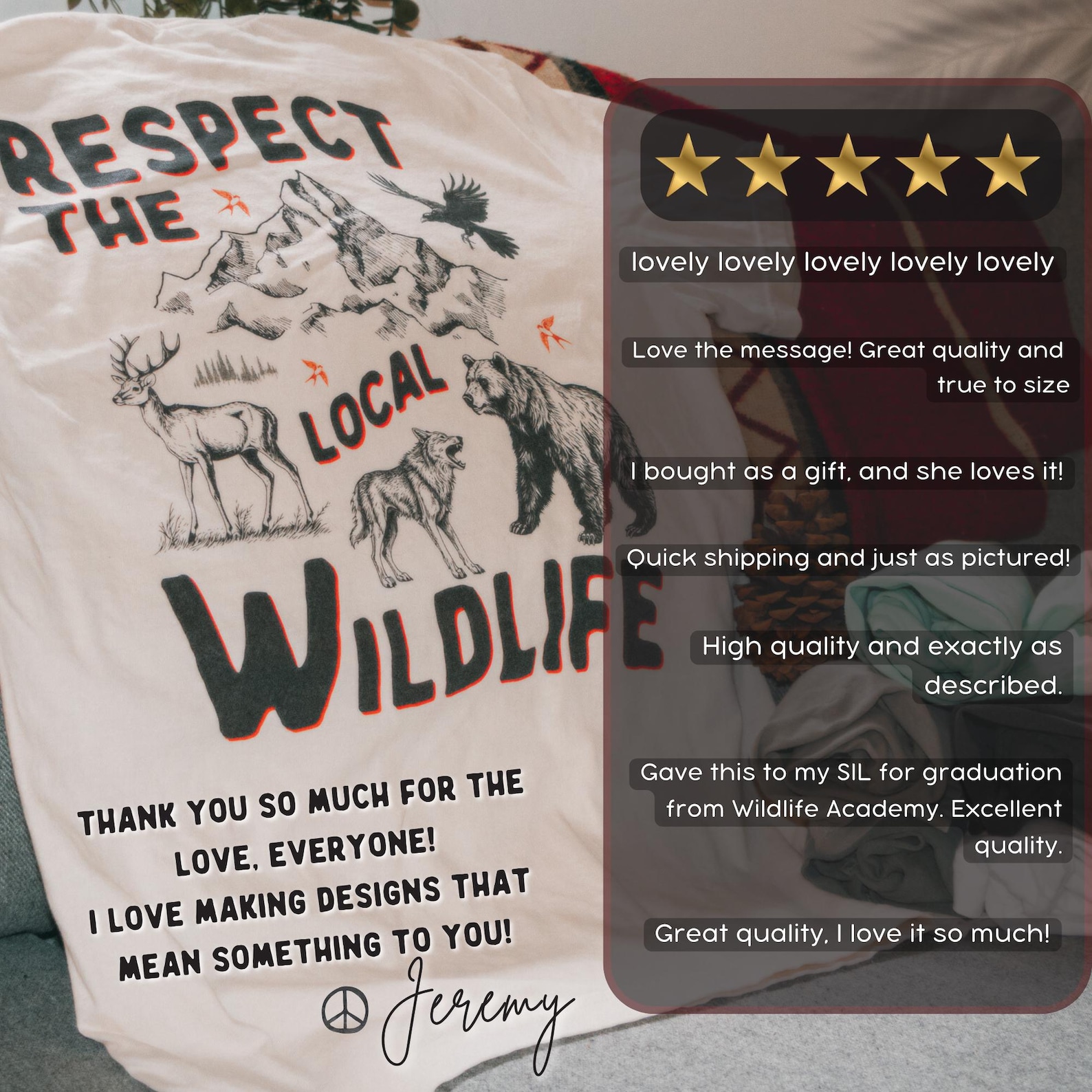 Respect the Local Wildlife T-shirt | Gift for Nature/animal/forest ...