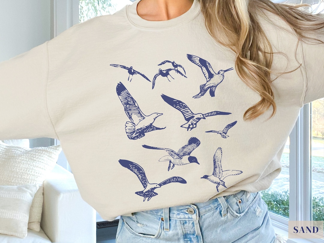 Seagull / Seabirds in Flight Crewneck Sweatshirt | Gift for Bird Lover ...