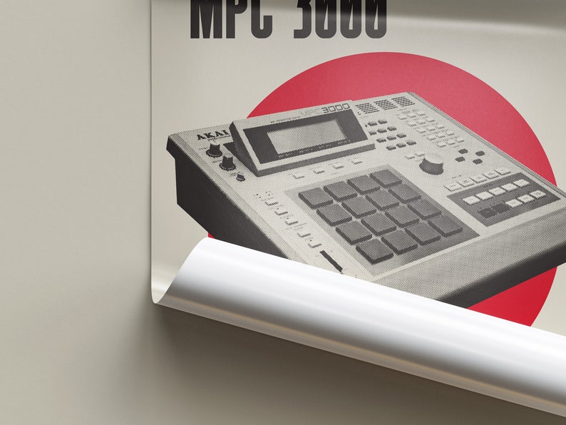 MPC 3000 Poster, Hip Hop Wall Art, Akai Artwork, Hip Hop Producer Gift ...